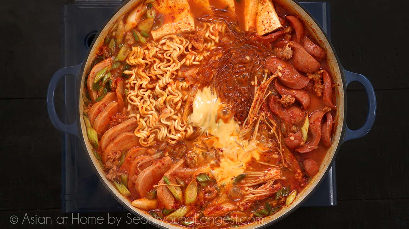 Budae Jjigae, Korean Army Base Stew Recipe & Video - Seonkyoung Longest